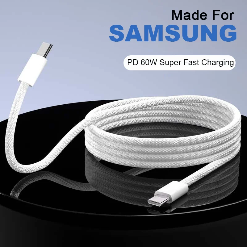 PD 60W For Samsung USB Type C to Type C Super Fast Charging Cable For ...