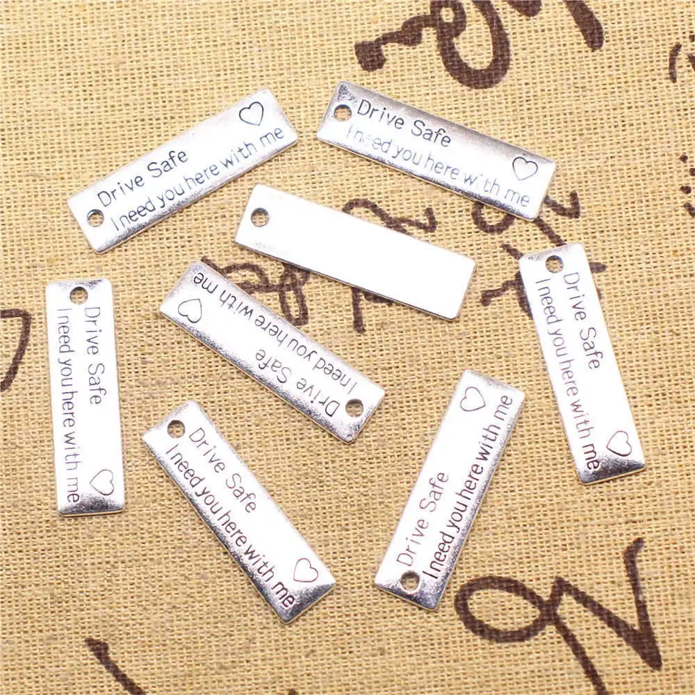 Design-Jewelri-Car-Accessori-Charms-Drive-Safe-Word-Sign-Antique-Silver ...