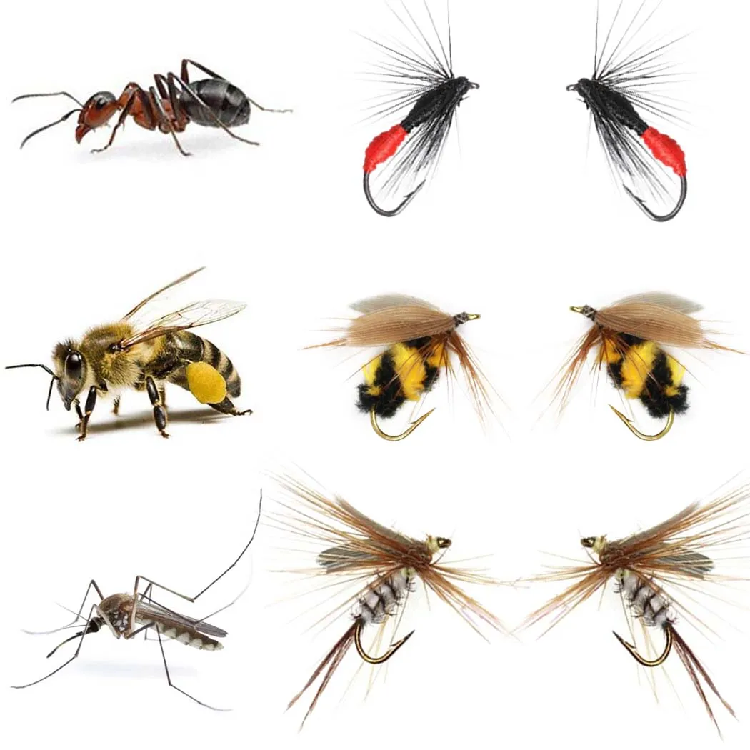 5-6Pcs-Fishing-Hook-Artificial-Insect-Bait-Bumble-Bee-Ant-Mosquito-Fly ...