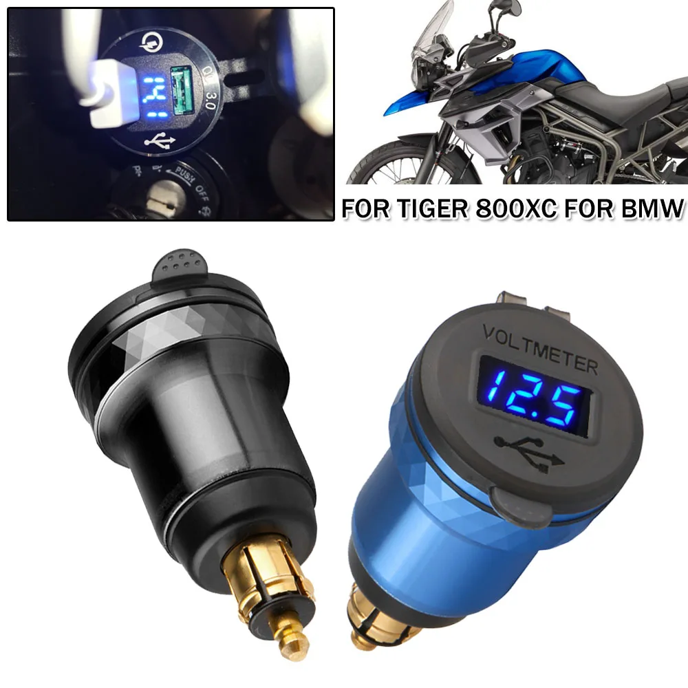 For-F800-GS-R1200RT-DIN-Hella-Dual-USB-Quick-Charger-TypeC-Digital-For ...