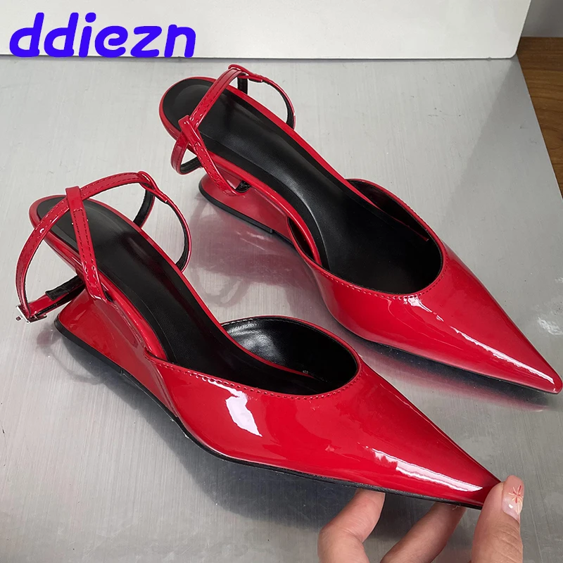 Big-Size-Red-Footwear-Women-Pumps-Wedges-Shoes-Pointed-Toe-High-Heels ...