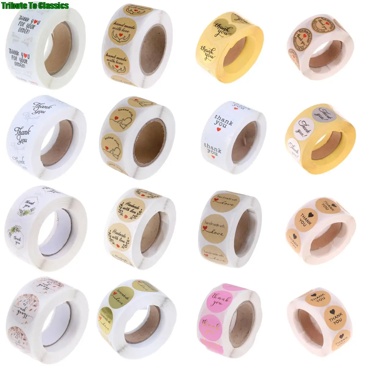 500Pcs-roll-Handmade-With-Love-Thank-You-Sticker-For-Seal-Label ...