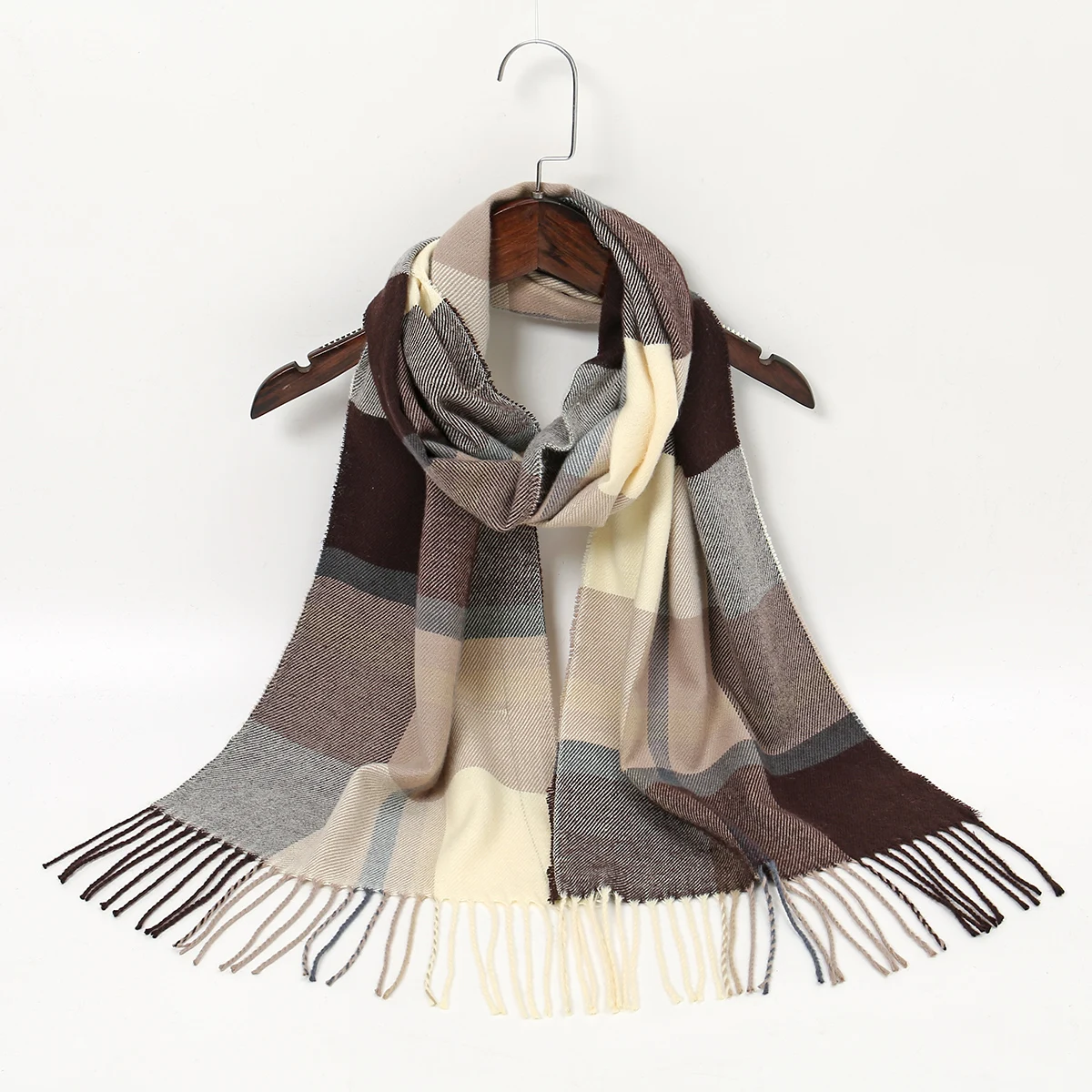New-Arrival-Winter-Keep-Warm-Plaid-Tassel-Shawl-Fake-Cashmere-Scarf-For ...