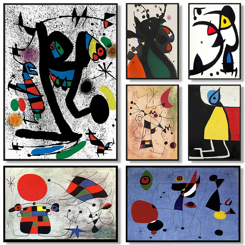 Modern Joan Miro Surrealism Art Posters and Prints Canvas Painting Wall ...