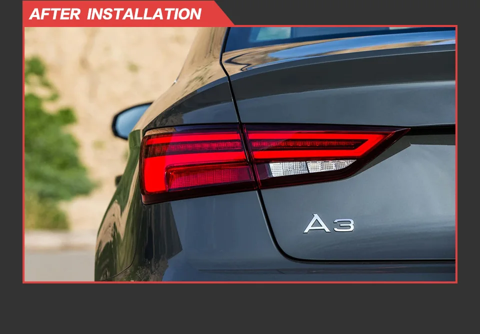 Audi A3 Tail Lights 2013-2019 A3 Led Tail Lamp Light Led Drl Dynamic ...