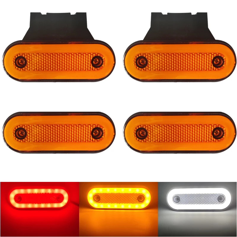 2pcs 12V 24V Truck Side Marker Light LED Clearance Lamp For Caravan ...