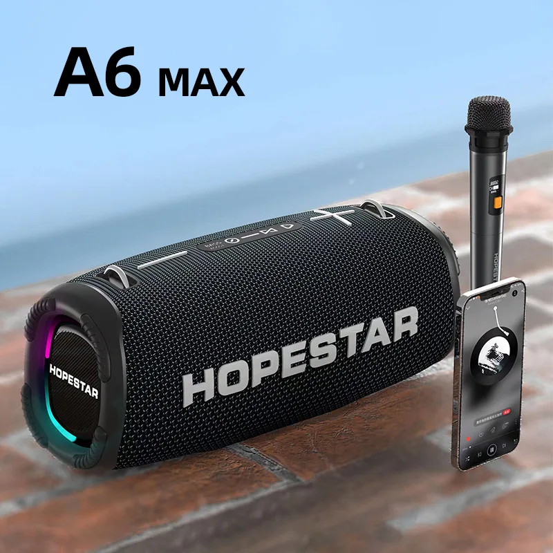 HOPESTAR A6 MAX 고출력 휴대용 블루투스 스피커, 무선 서브우퍼 베이스 가라오케 홈 시스템, 12000mAh 배터리 ...