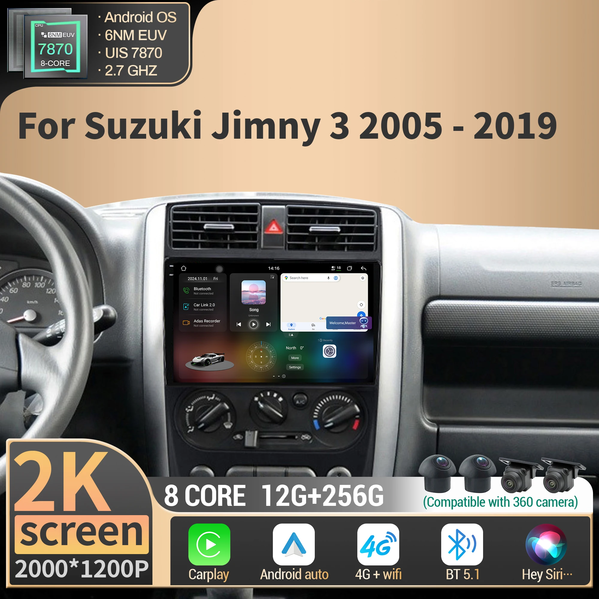 For Suzuki Jimny 3 2005 2006 2007 2008 2009 2010 2011 2012-2019 Car ...