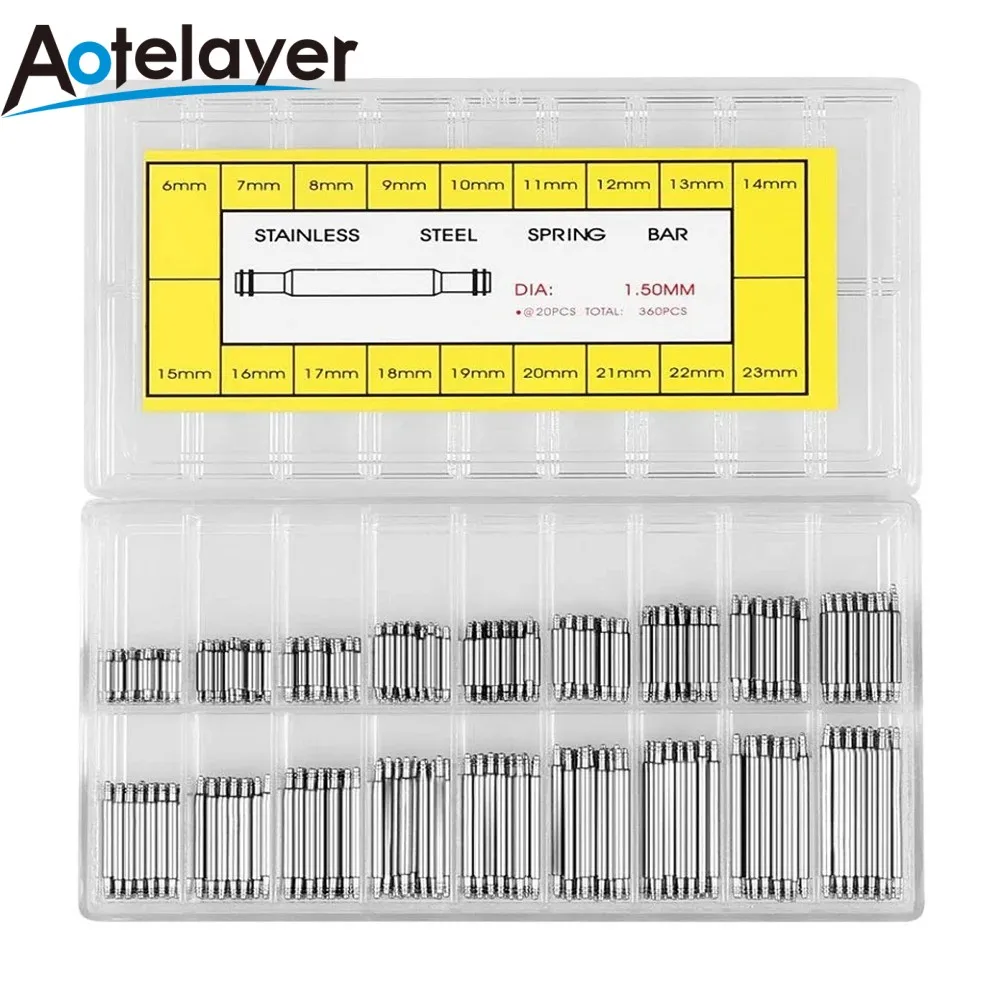 360pcs 6-23mm/8-25mm Watch Stainless Steel 1.5mm Spring Bars Watch Band ...
