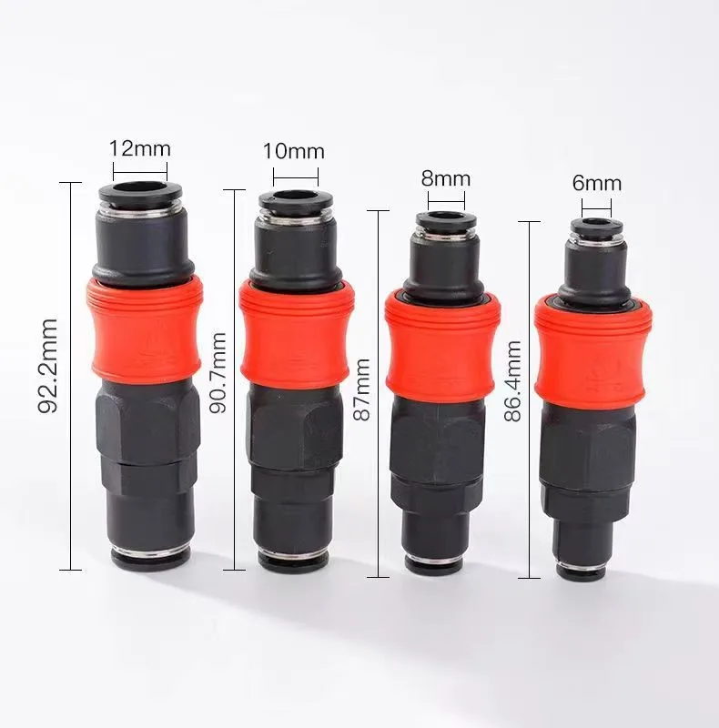Plastic Steel C Pneumatic Fittings PU Tube Quick Connector Self-locking ...