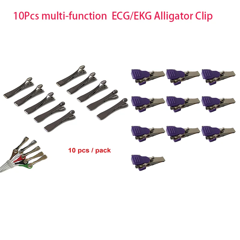 10Pcs multi-function ECG/EKG Alligator Clip Electrodes for Animals ...