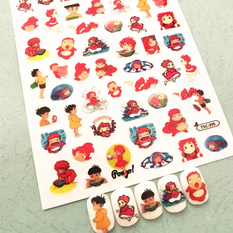 Ponyo-on-the-Cliff-Anime-3D-Design-Self-Adhesive-Decal-Stamping-DIY ...