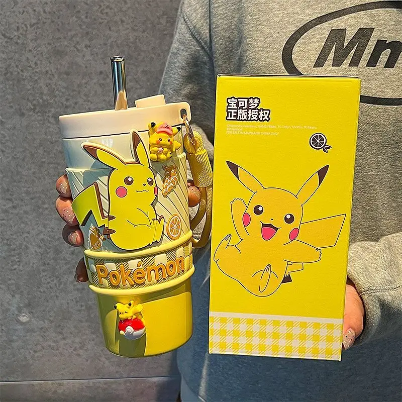 Pokemon-Anime-Pikachu-Psyduck-Water-Straw-Cup-Children-Sippy-Cute-Drink ...
