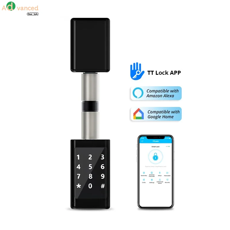 Waterproof-IP65-adjustable-Euro-cylinder-Tuya-Ttlock-remote-control ...