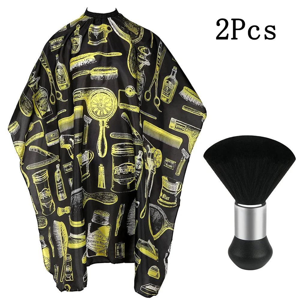 2Pcs-Professional-Hairdressing-Shawl-Set-Salon-Apron-Hair-Brush-Haircut ...