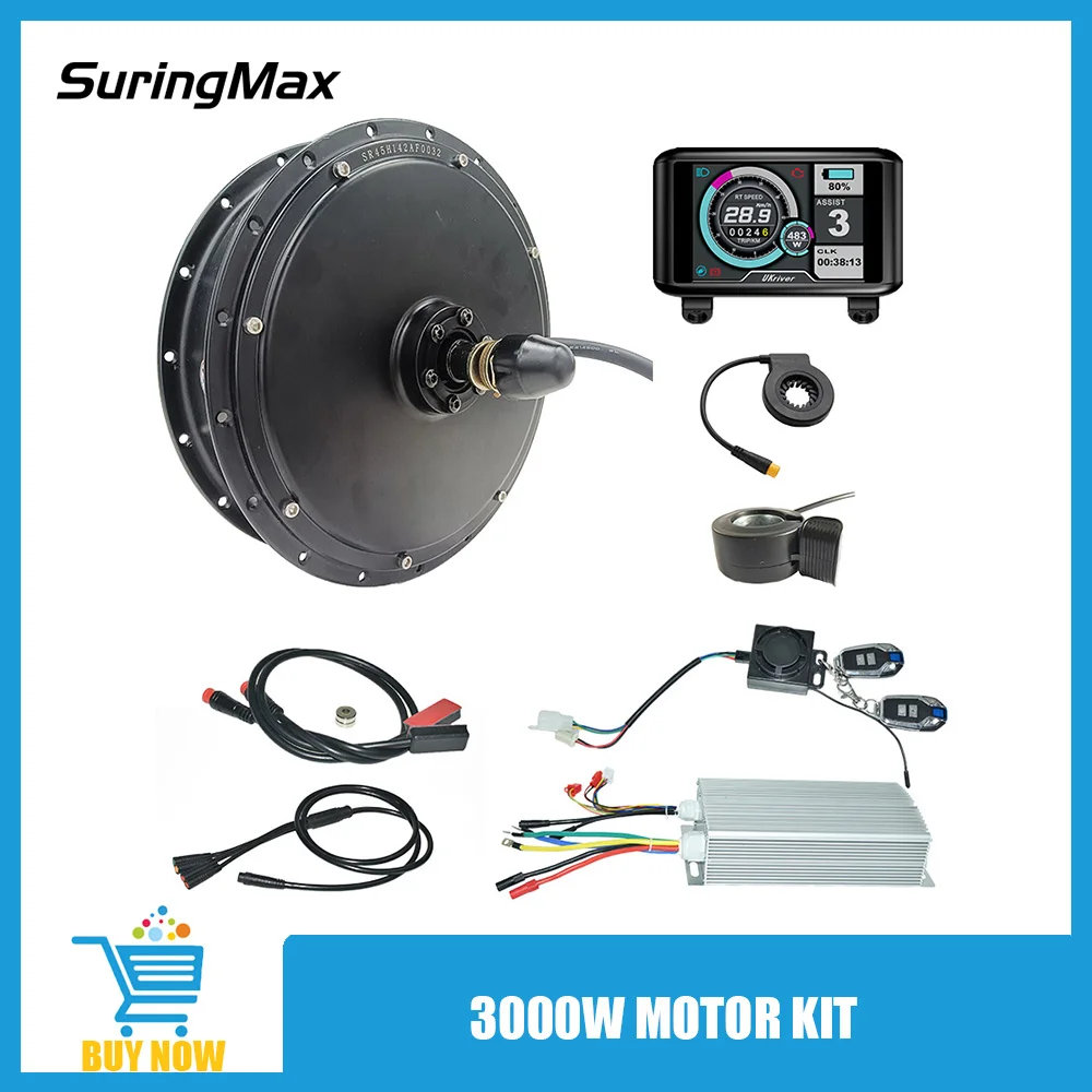 3000w kit de bicicleta elétrica 45h gearless hub conjunto conversão do ...