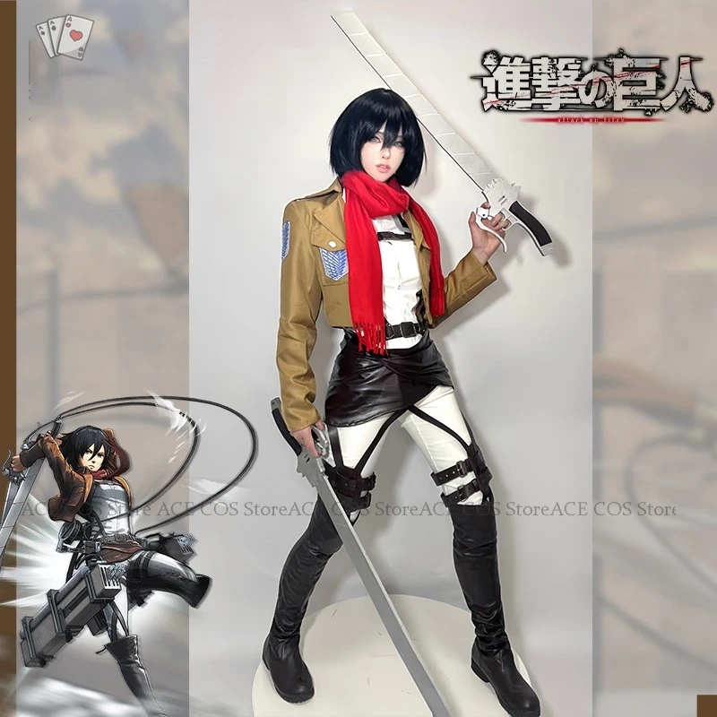 Disfraz-de-Anime-Levi-Attack-Eren-Mikasa-Titan-Ackerma-traje-de-Cosplay ...