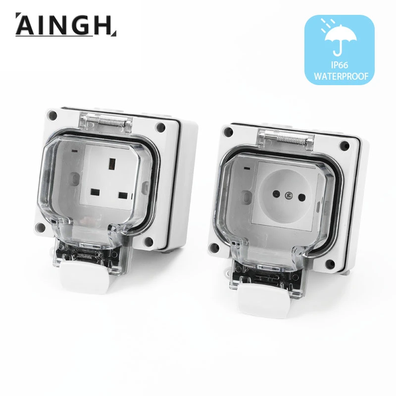 EU Waterproof Socke IP66 Wall Plug Gardening UK Outdoor Power Socket ...