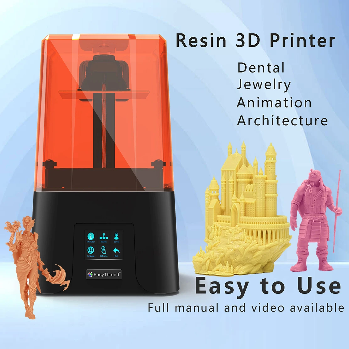 Easythreed Lcd 3d Printer Uv Resin Printer 2k 4k Monochrome Screen 3d Printing High Speed Sla 3d ...