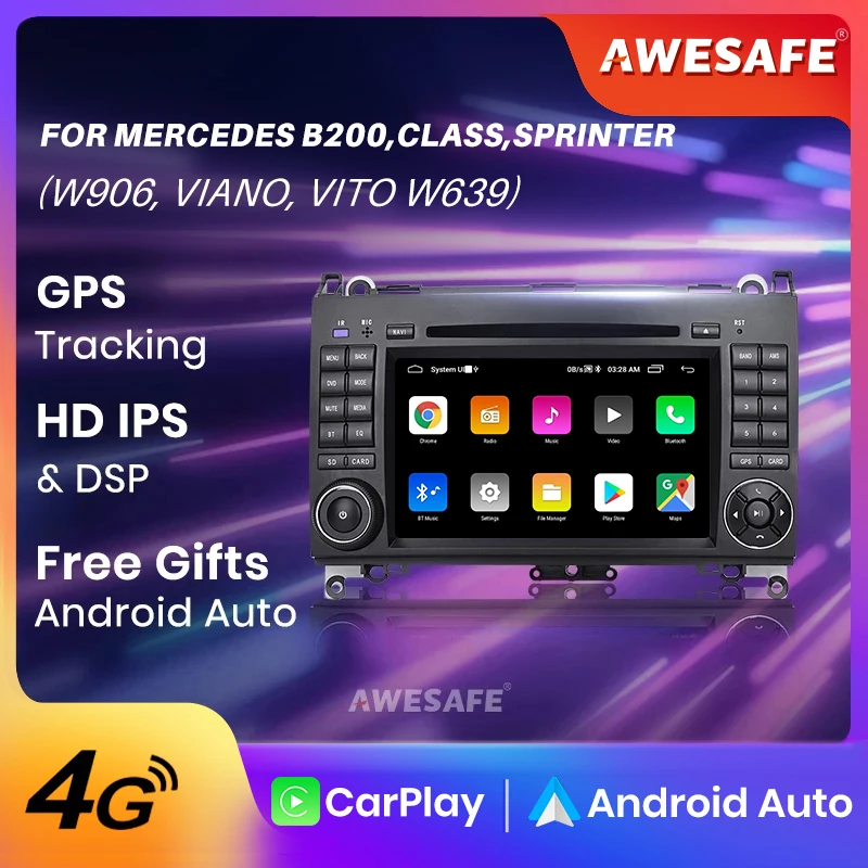 AWESAFE For Mercedes B200 Class Sprinter W906 Viano Vito W639 Android ...