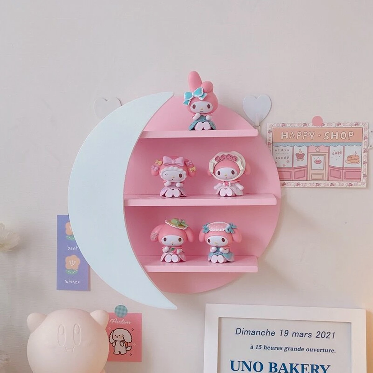 Pink-Kawaii-Girl-Storage-Rack-Wooden-Cute-Storage-Rack-Makeup-Rack-Home ...
