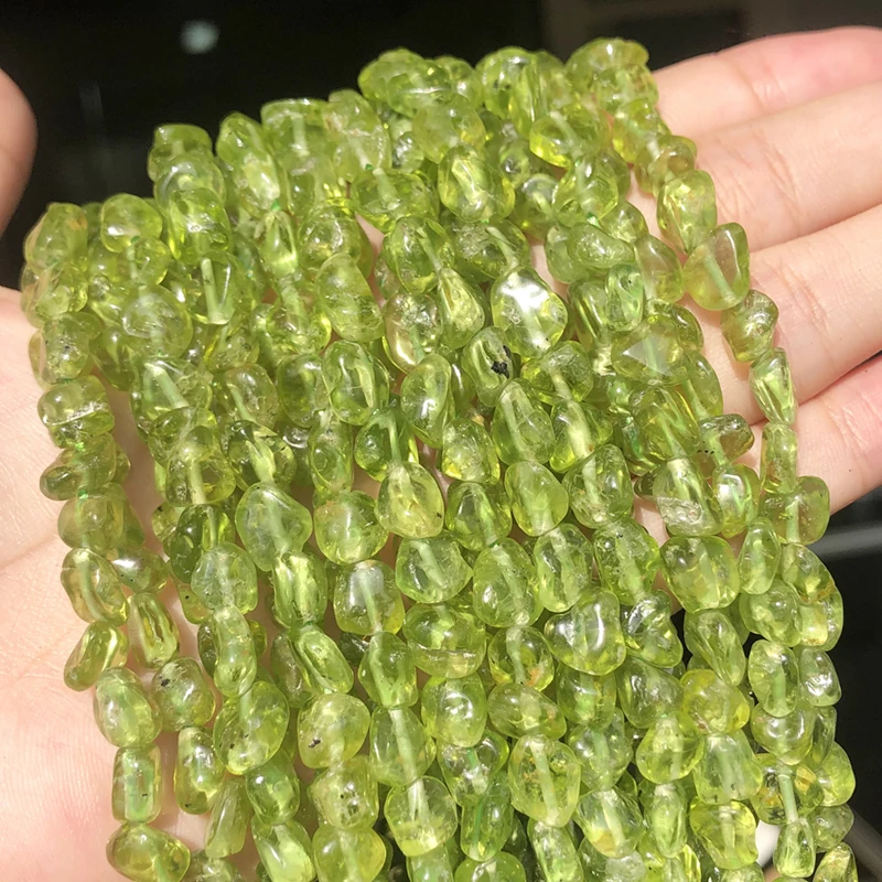6-8mm-Unregelm-igen-Nat-rlichen-Gr-nen-Peridot-Stein-Perlen-f-r-Zubeh-r ...