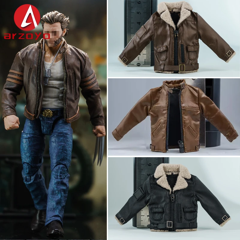 1/12 Scale Male Soldier Leather jacket Clothes Model Fit 6'' Logan ...