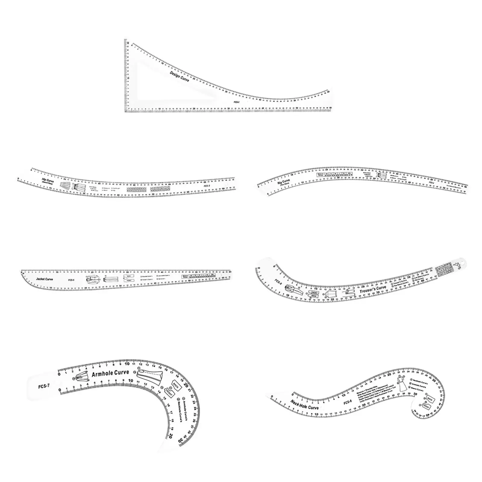 French-Curve-Ruler-Measure-Pattern-Template-Making-Tailor-Tool-Acrylic ...