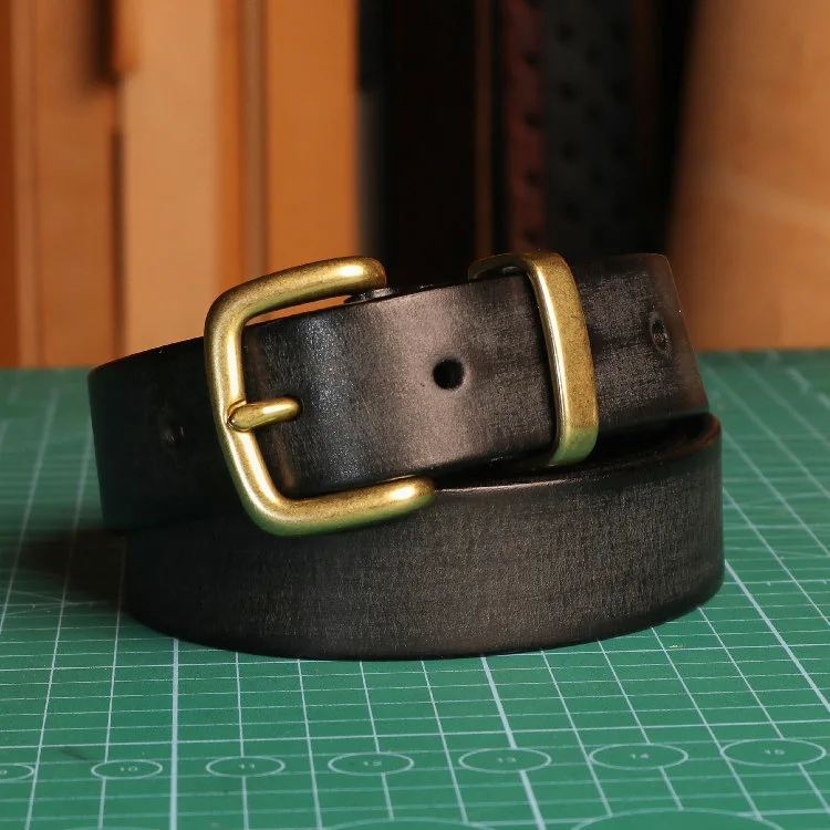 Japanese-Style-Solid-Brass-Buckle-Belt-Retro-First-Layer-Cowhide-Rubbed ...