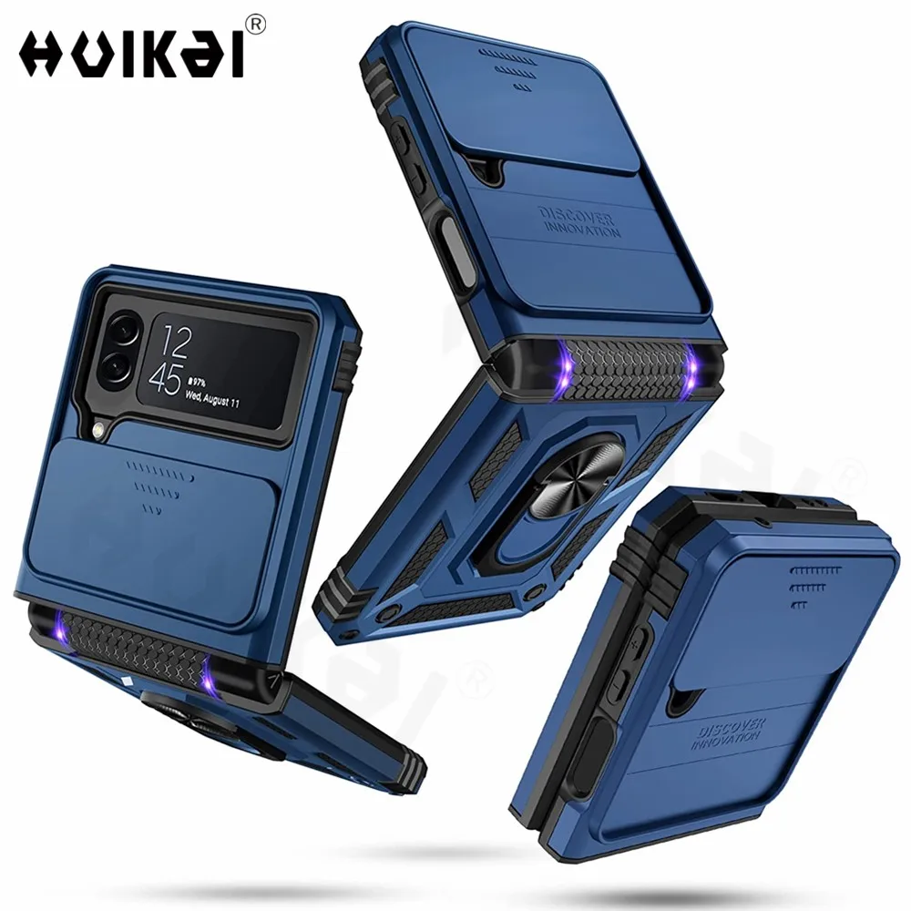 For Samsung Galaxy Z Flip 4 Case Slide Camera Lens Cover Hinge ...