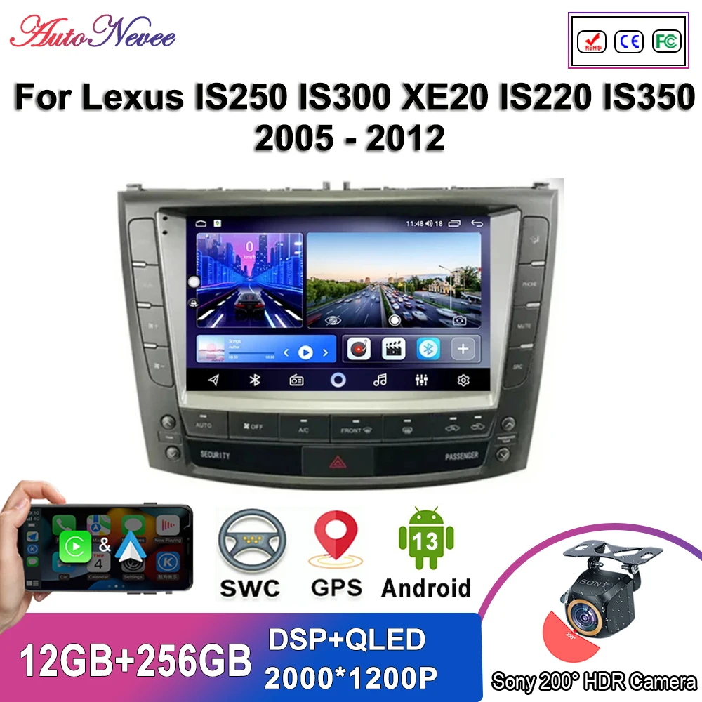 Car-Radio-Android-13-For-Lexus-IS250-IS300-XE20-IS220-IS350-2005-2012 ...