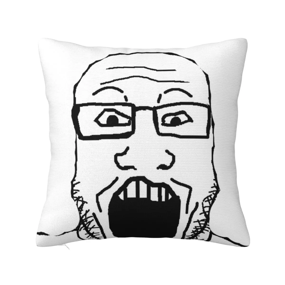 Front Facing Soyjak Square Pillow Case Wojak Meme Cushion Covers ...
