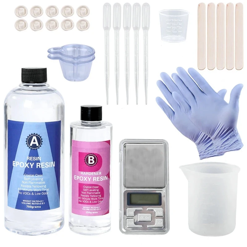 Crystal-Clear-Easy-Epoxy-Resin-Kit-Mix-3-1-AB-Resin-Set-with-Sticks ...