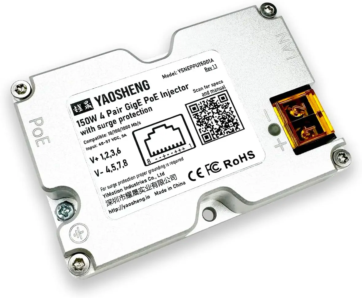 150W-GigE-Passive-PoE-Injector-with-Surge-Protection-Developed-for ...