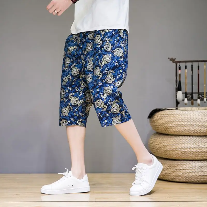 Simplicity-Chinese-Style-Summer-Men-s-Elastic-Waist-Printing-Pocket ...