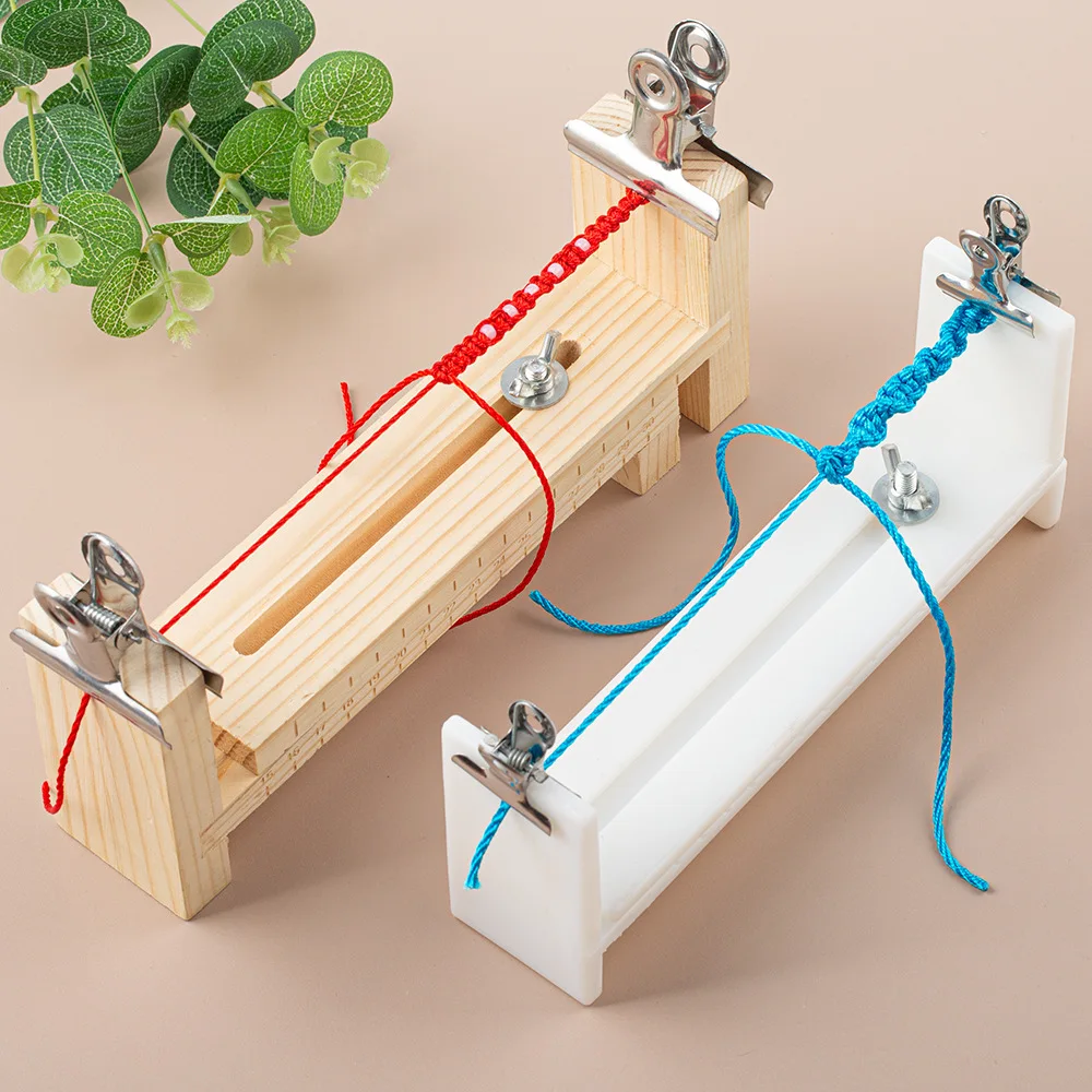 Telar para tejer pulseras: soporte artesanal de madera para cordón de ...