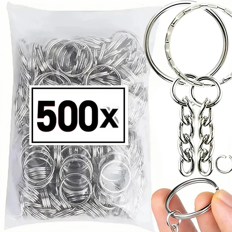 Silver-Plated-Metal-Blank-Keyring-Keychain-Split-Rings-Key-Lobster ...