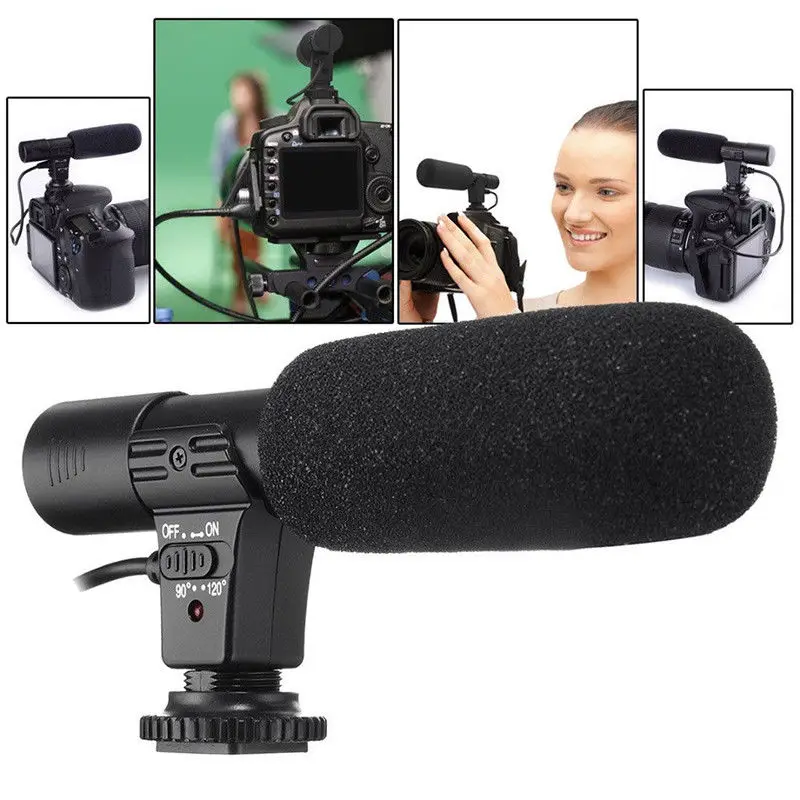 3.5mm Jack DC/DV Stereo Microphone MIC for Camera Nikon D7000 D300s ...