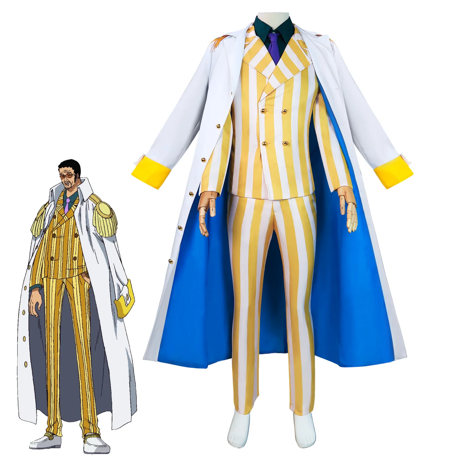 Anime One Piece Borsalino Cosplay Costume Admiral Kizaru, 42% OFF