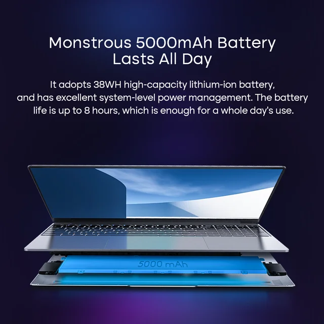 DERE R6 Laptop 15.6-inch, 16GB RAM + 1TB SSD, Intel Celeron N4500 Dual ...