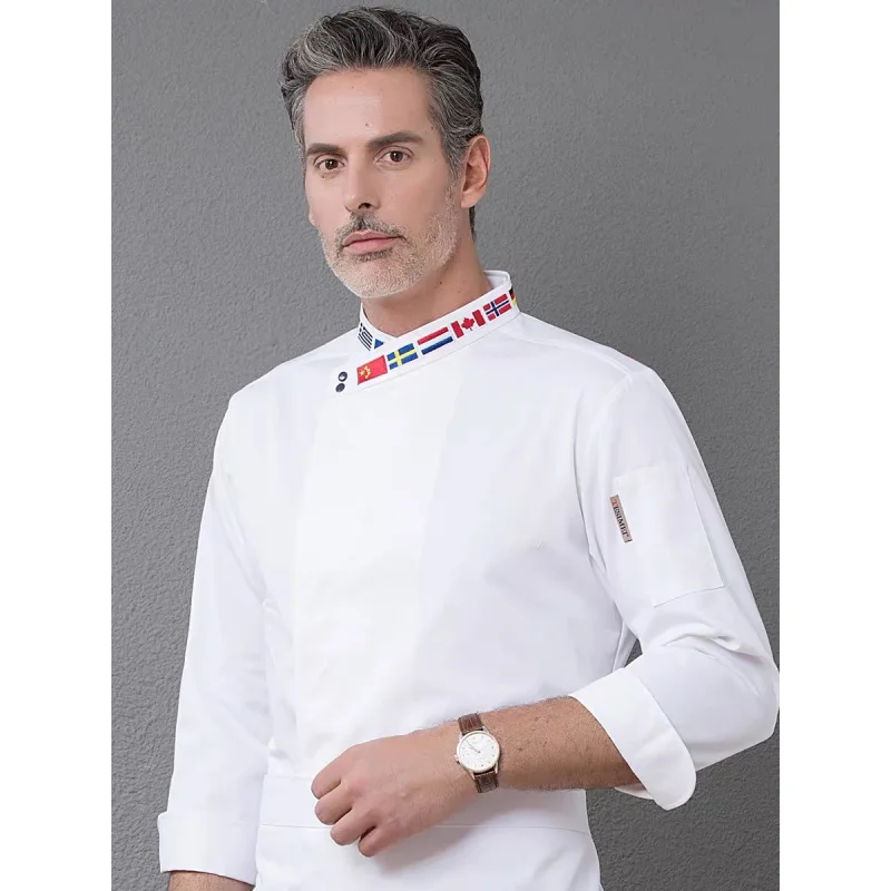 Chef Overalls Long Sleeve Men's Clothing Women's Chef Uniform Long ...