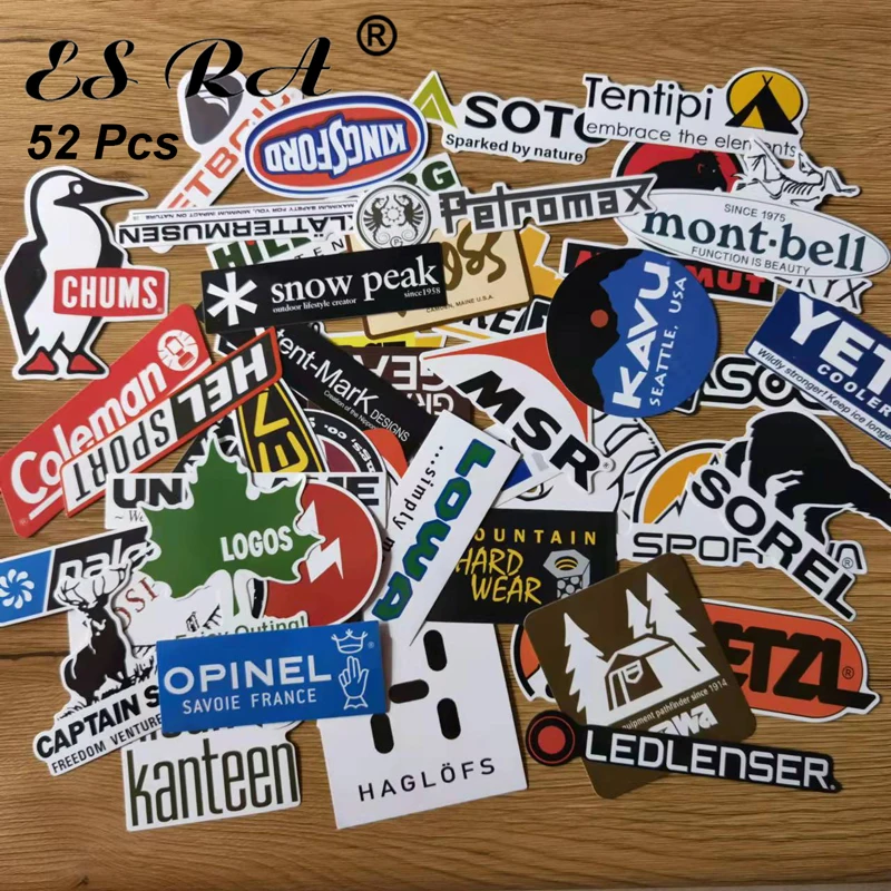 Outdoor Stickers Pack 52 Pcs/Set Camping Brand DecalsVinyl Logo ...