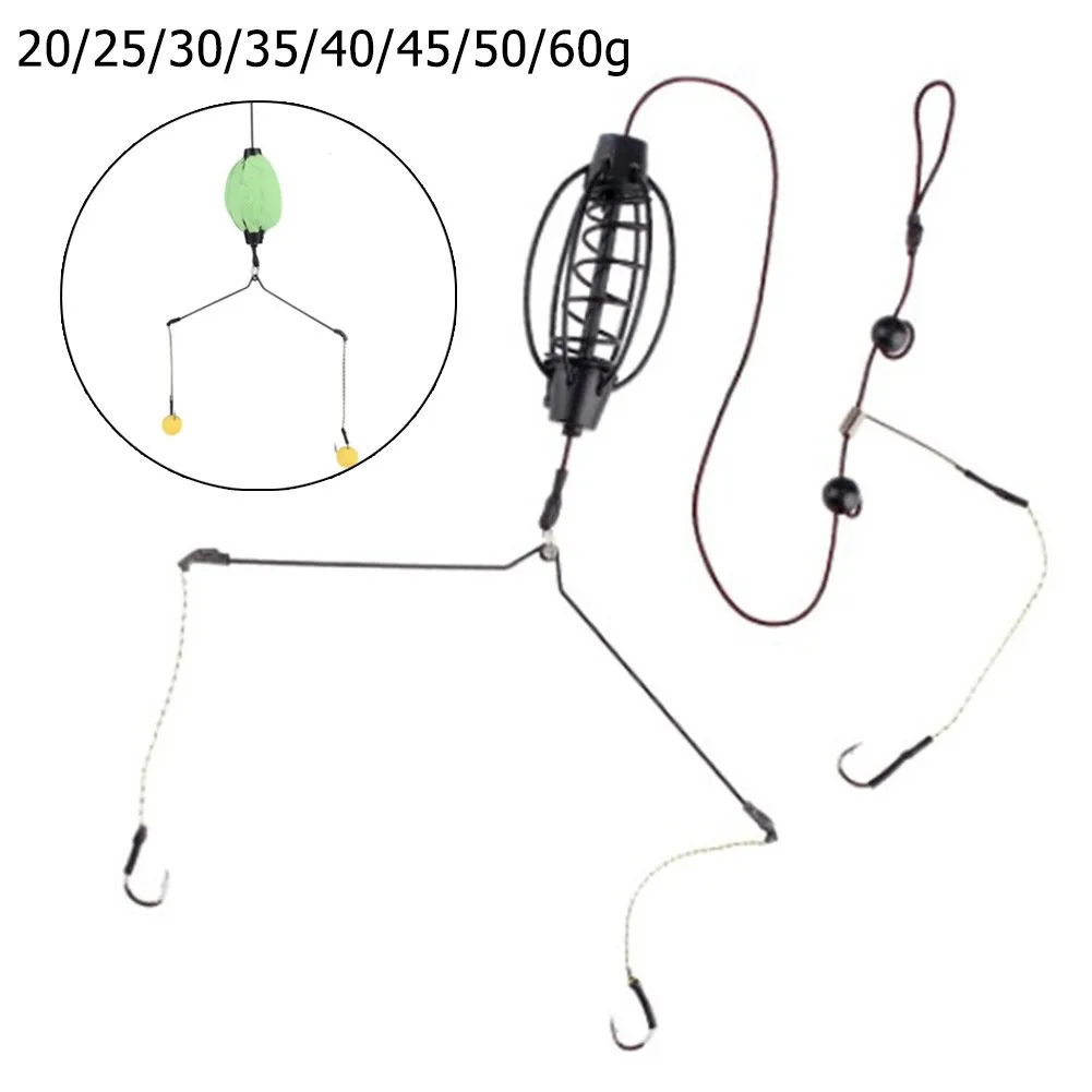1Pc-Carp-Fishing-Feeder-Fishing-Baits-Cages-Hook-Rig-Set-Inline-Method ...