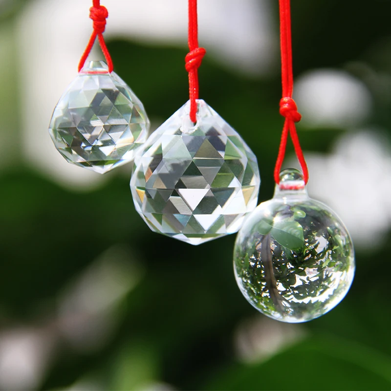 Clear-Crystal-Lighting-Ball-Feng-Shui-Glass-Prism-Ball-Rainbow-Sun ...
