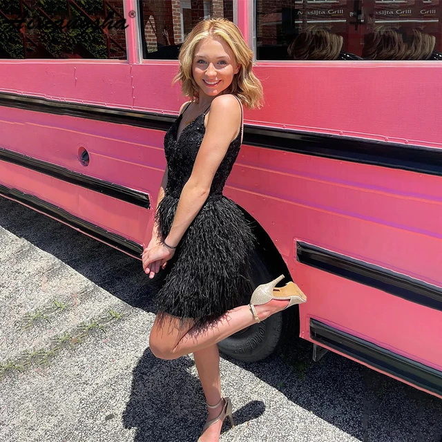 Pink And Black Tight Homecoming Dresses