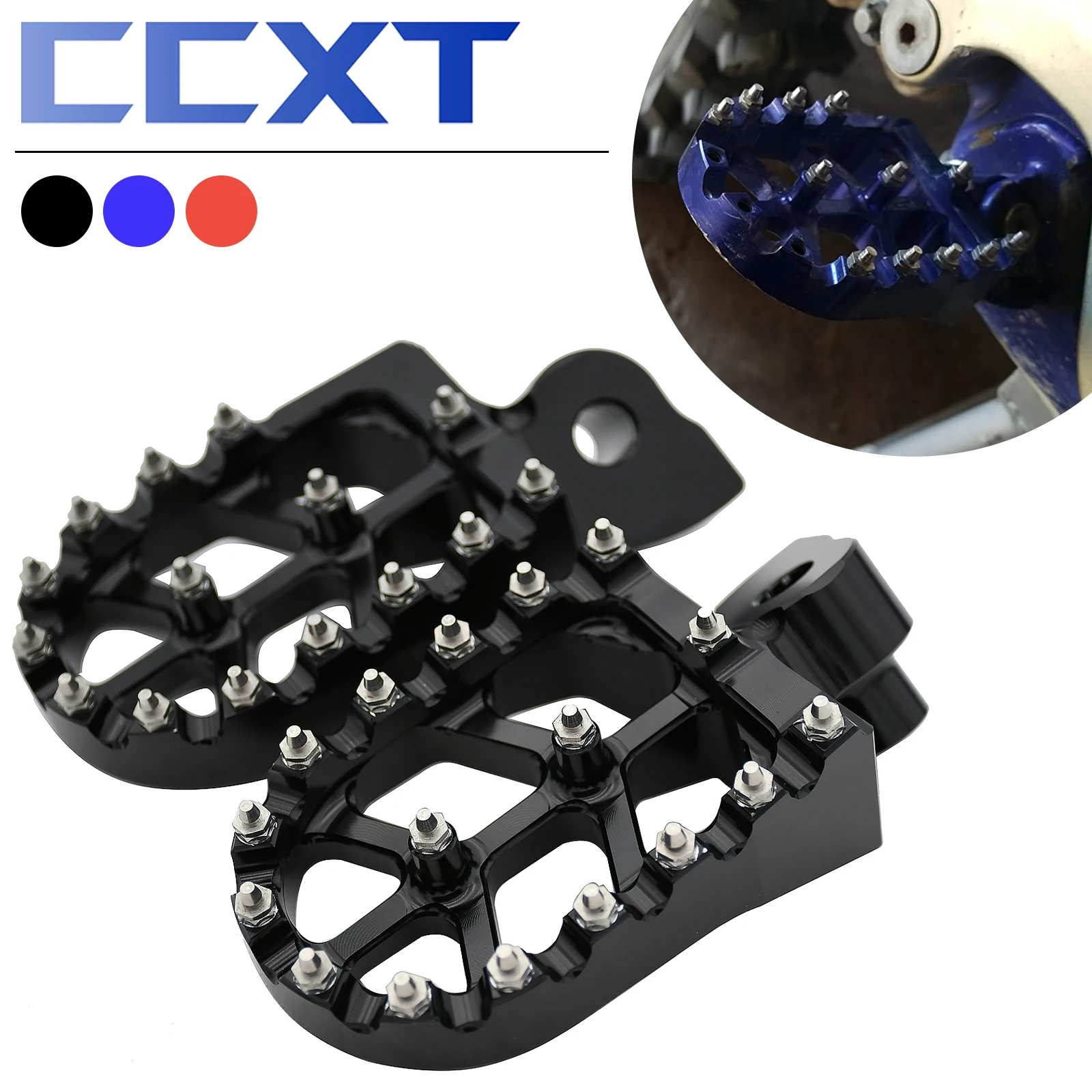 CNC-Foot-Pegs-Footrest-Pedals-Footpegs-For-Yamaha-YZ250FX-YZ450FX-2015 ...