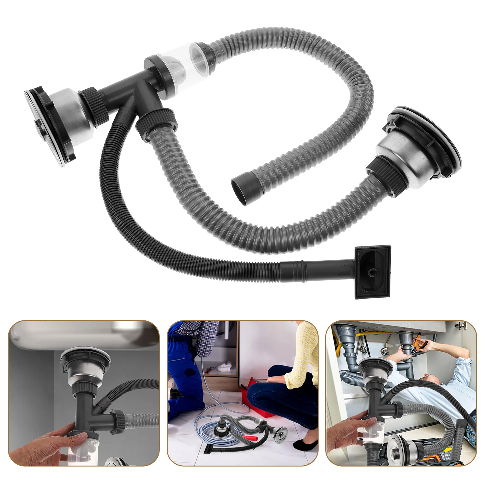Double-Groove-Sewer-Pipe-Set-Washbasin-Sink-Drain-Bathroom-Replacement ...