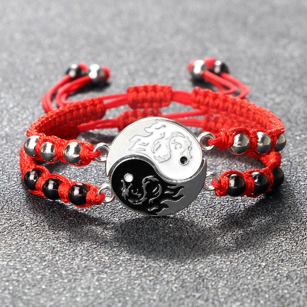 2-Pcs-Set-Tai-Chi-Couples-Bracelets-Handmade-Braided-Balance-Yin-Yang ...