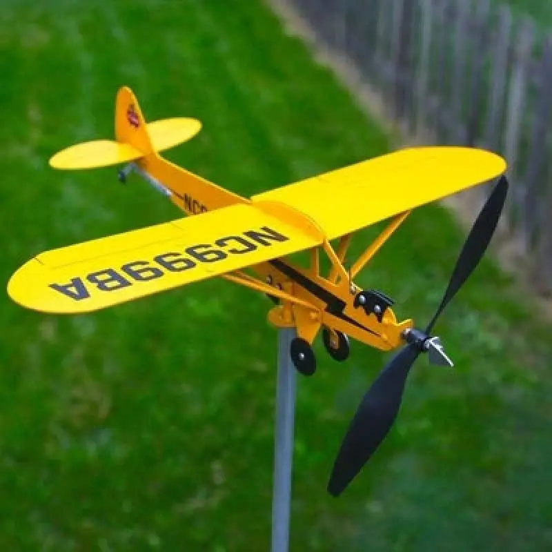 3D Piper J3 Cub Wind Spinner Plane Metal Airplane Weather Vane techo al ...