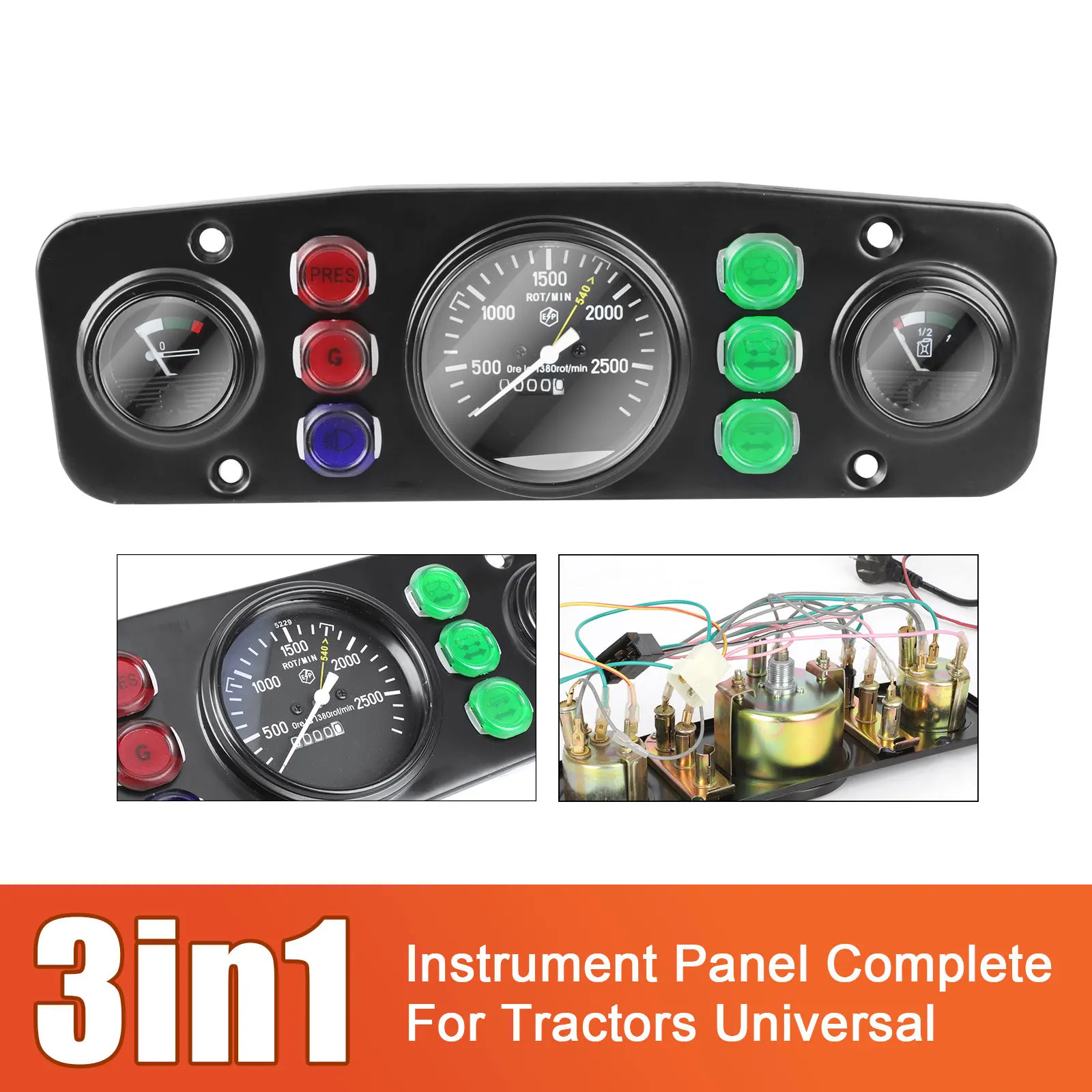 3 In 1 Kit Instrument Panel Complete For Tractors Universal/Long Meter ...